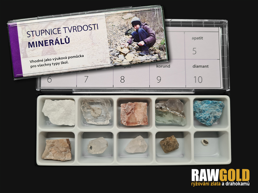 Stupnice tvrdosti minerálů 10ks | Rýžování zlata RawGold CZ