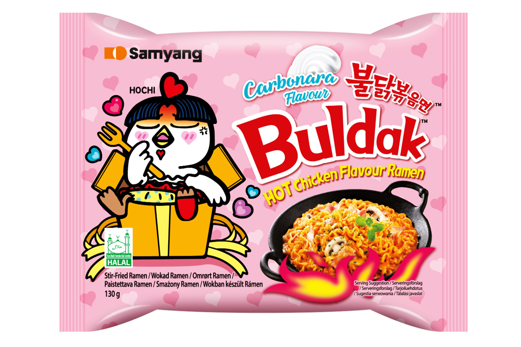 Samyang Hot Chicken Carbonara 130g | Asijské potraviny online - Nudle ...