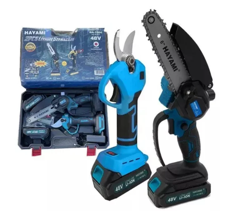 Akkus metszőolló és fűrész - Hayami HA-1004 + 2x akku 21 V + praktikus ...