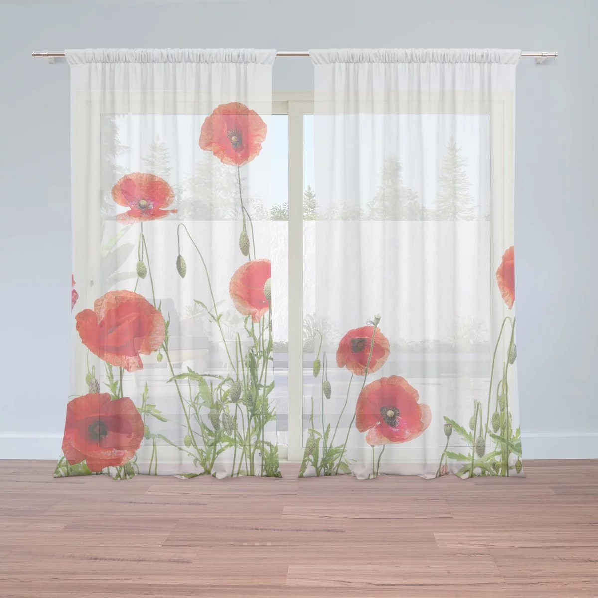 Záclony Vlčí máky: 2 ks - 150x250 cm - Sablio | Vyberte si povlečení a ...