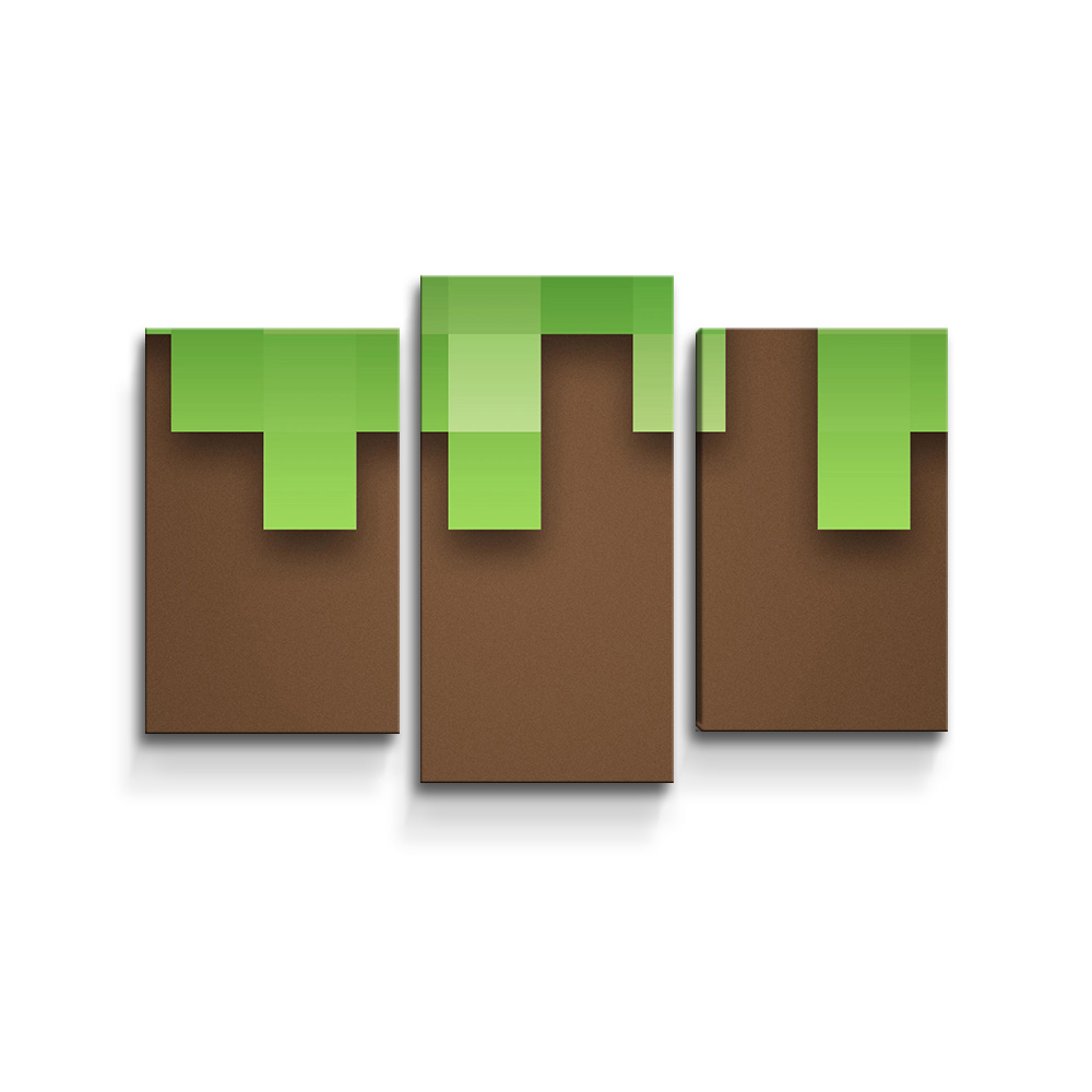Obraz - 3-dílný Green Blocks 2 | Dekorace, fotodárky a dárky