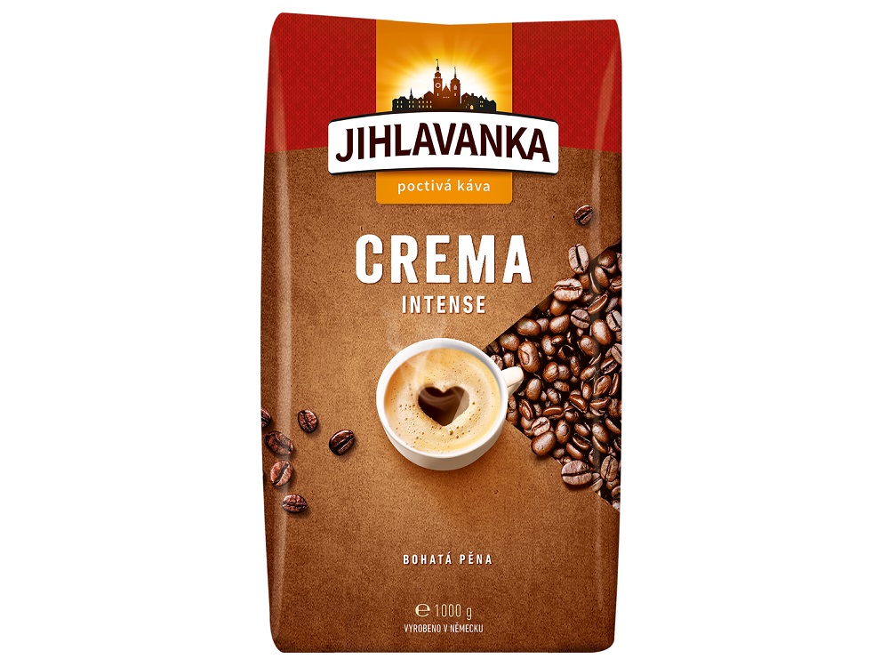 Jihlavanka Crema Intense zrnková káva 1kg | kavakafe.cz | Káva a kafe ...