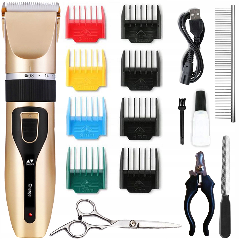 Dexxer Strihací strojček na úpravu srsti pre psov a mačky Zlatý HL-F9 ...